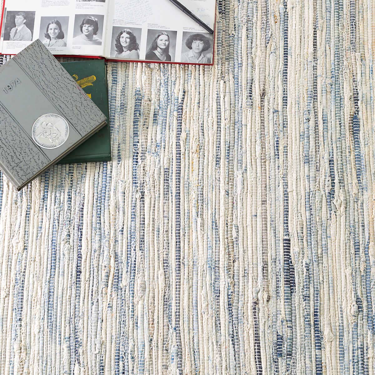 Denim Rag Woven Cotton Rug - Rainsford Company