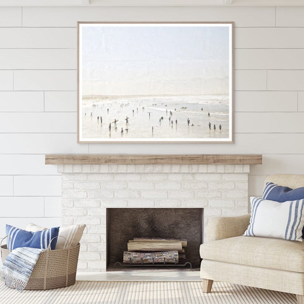 Beach Art Print in a Light Wooden Frame | Rainsford Company