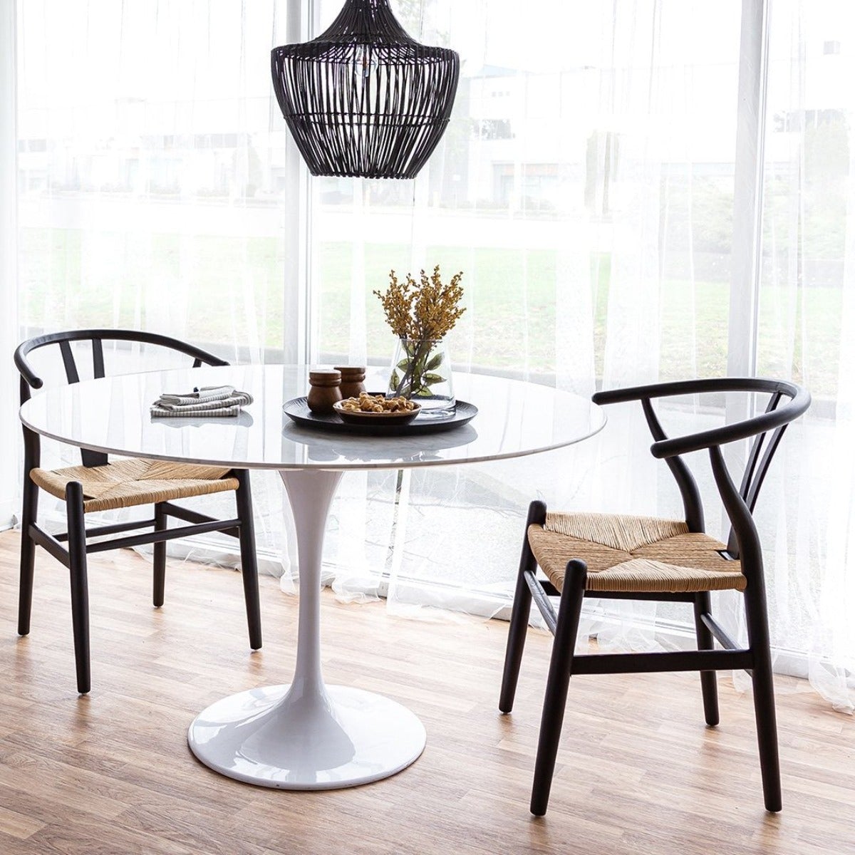 Wishbone chair with table store